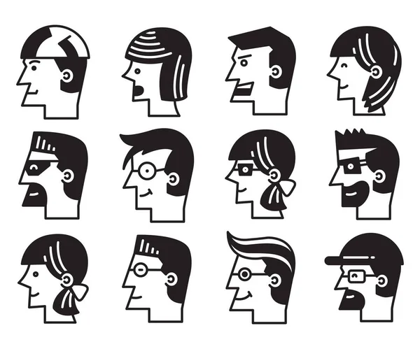 Human Face Side View Icons Vector Set Stock Vector by ©loopang 605451158