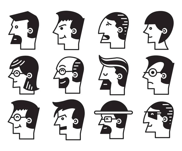 Human Face Side View Icons Vector Set vetor(es) de stock de ©loopang ...