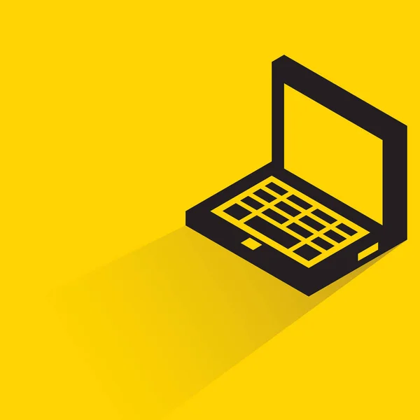 Online Meeting Laptop Icon Yellow Background Stock Vector by ©loopang ...