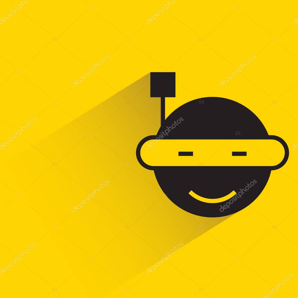 Robot Character Drop Shadow Yellow Background Vector de stock por ...