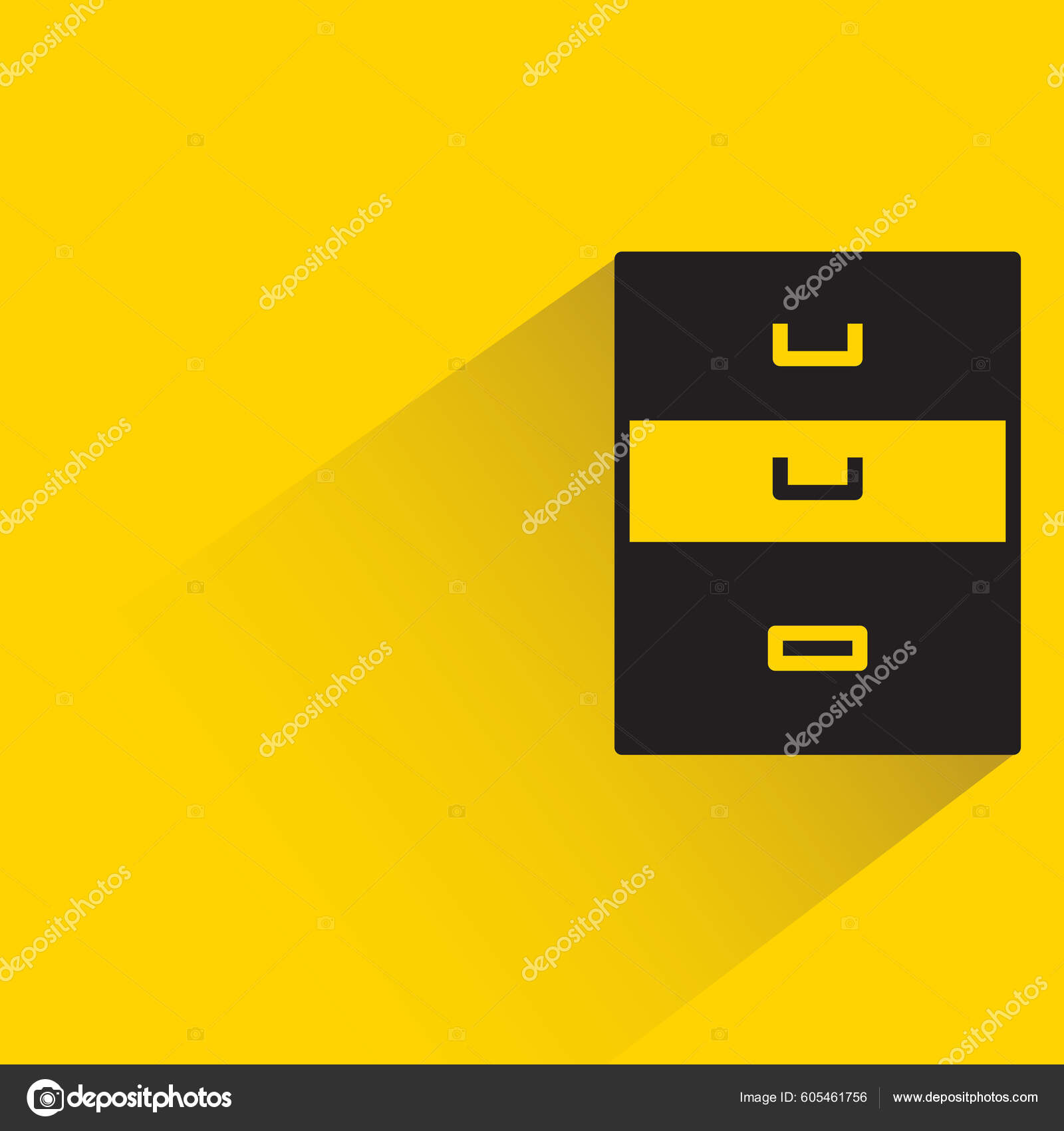 Closet Wardrobe Shadow Yellow Background Stock Vector by ©loopang 605461756