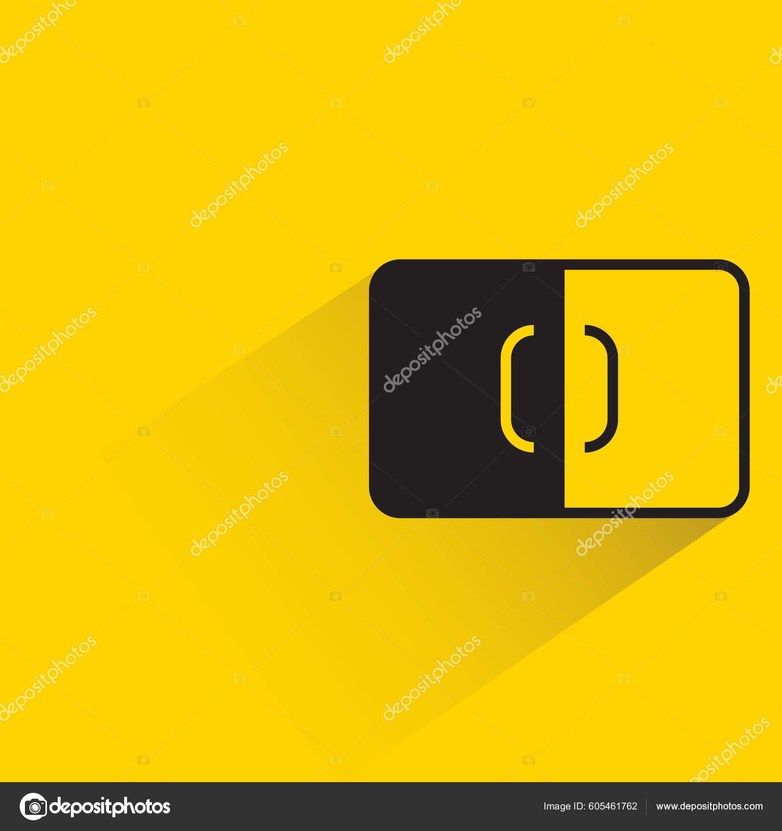 Closet Wardrobe Shadow Yellow Background Stock Vector by ©loopang 605461762
