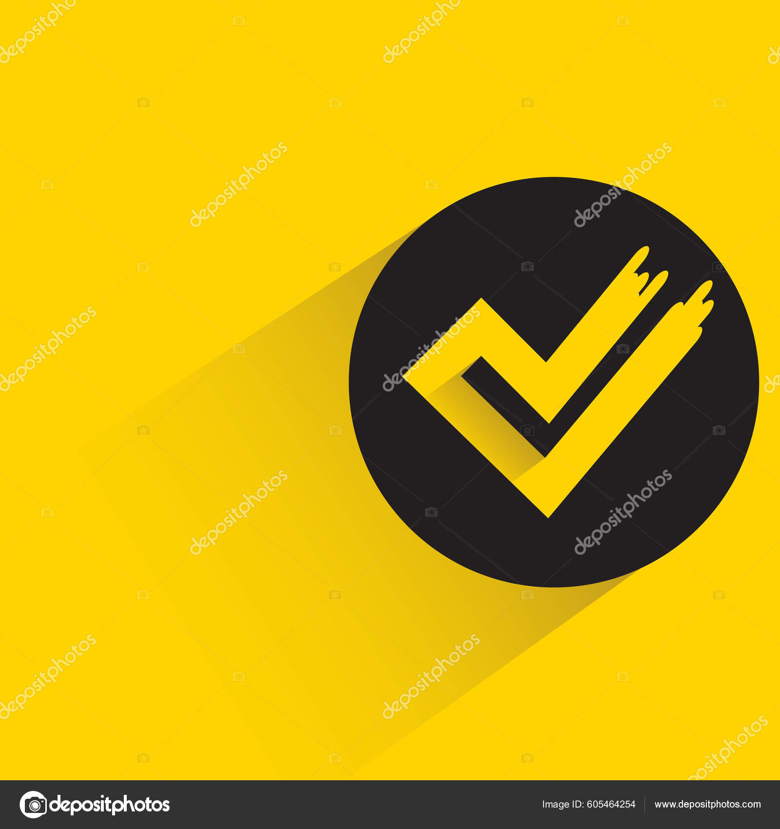 Check Mark Symbol Yellow Background Stock Vector Image by ©loopang ...
