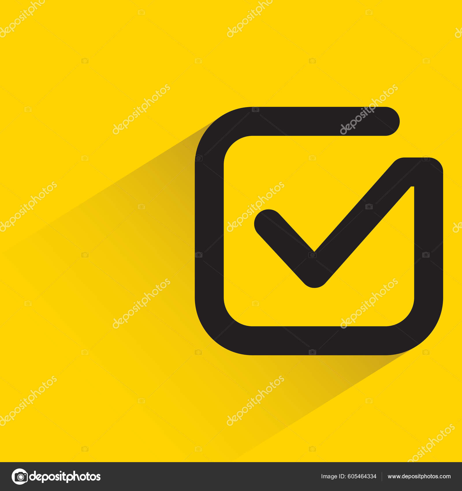 Check Mark Symbol Yellow Background Stock Vector Image by ©loopang ...