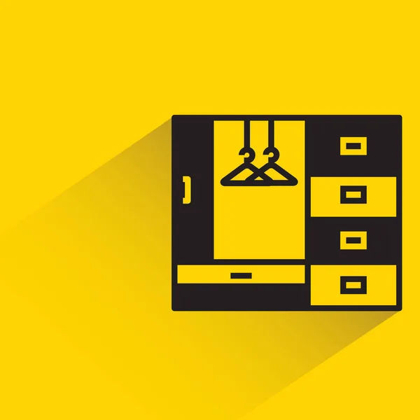 Closet Wardrobe Shadow Yellow Background Stock Vector by ©loopang 605461756