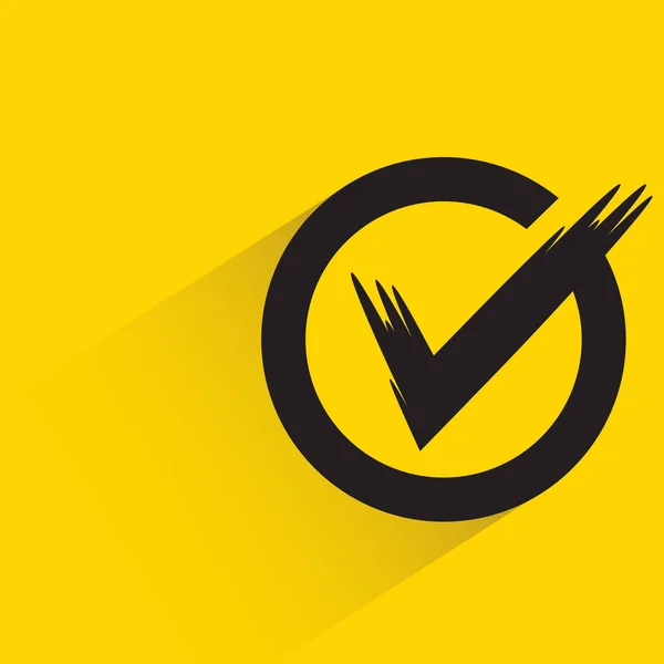 Check Mark Symbol Yellow Background Stock Vector by ©loopang 605464412