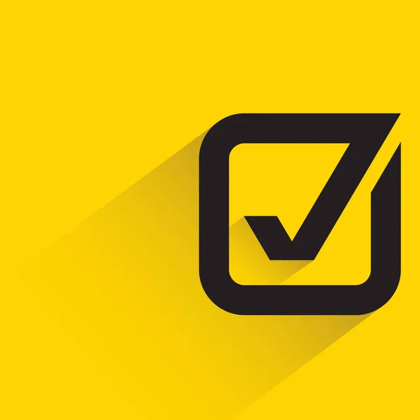 Check Mark Symbol Yellow Background 스톡 벡터 - ©loopang 605464296