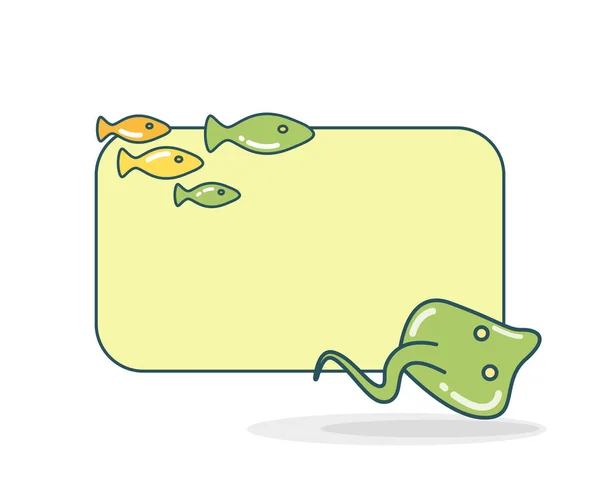 Blank Note Board Superyacht Fish Vector Illustration Stock Vector by ...