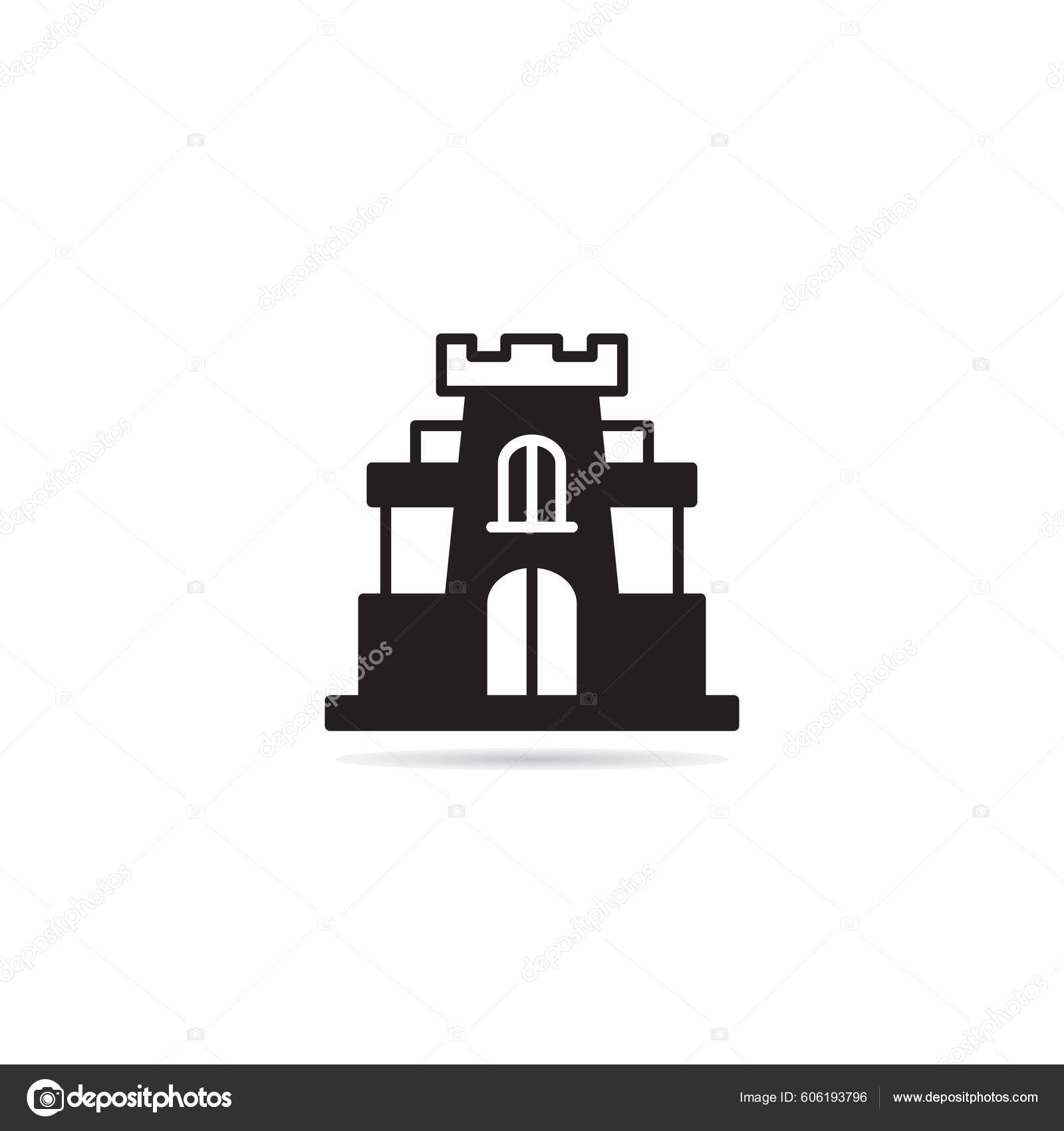 Castle Building Icon Vector Illustration Stock Vector by ©loopang 606193796
