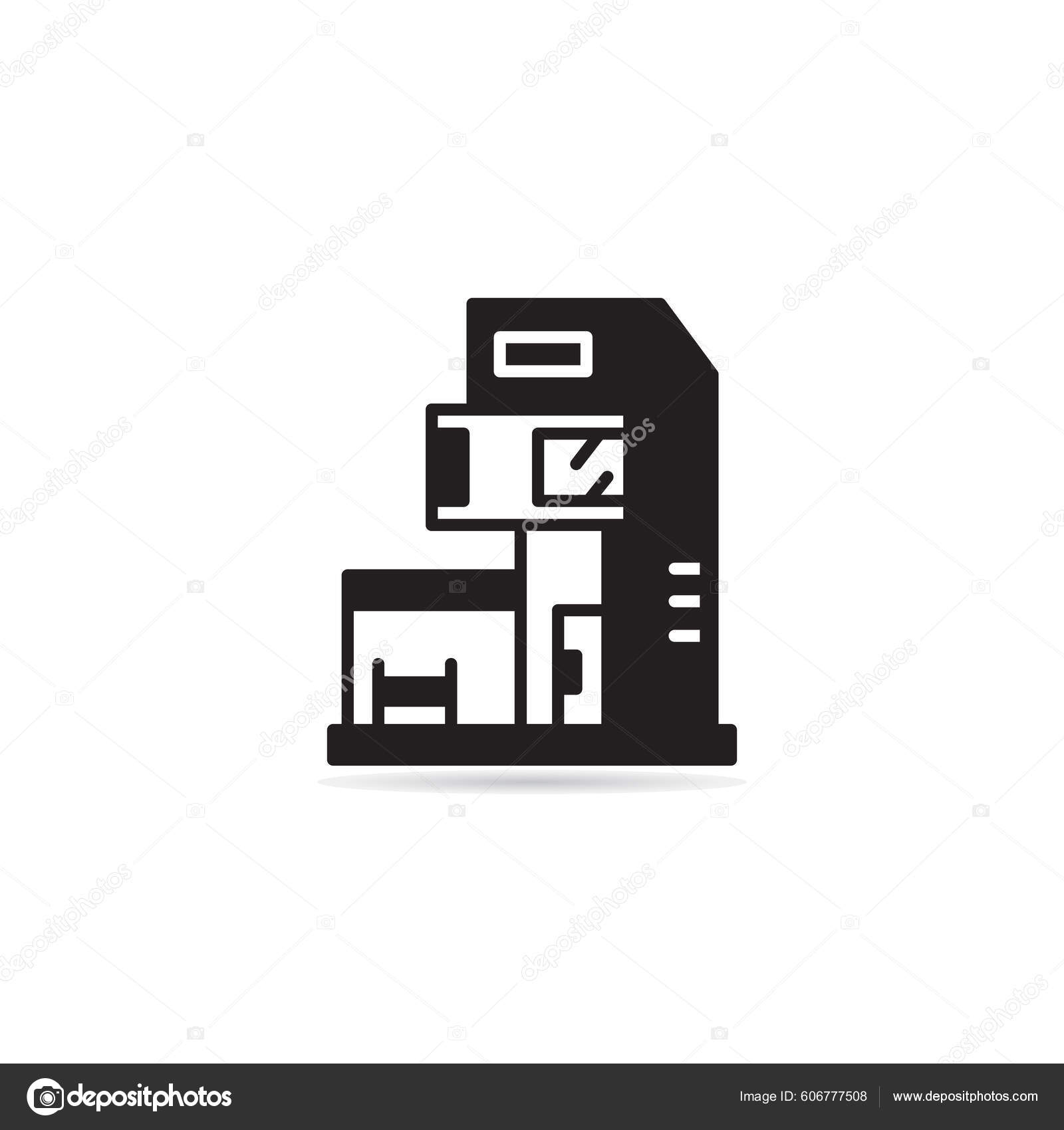 Moderní Dům Budova Ikona Bílém Pozadí Ilustrace Stock Vektor od ...