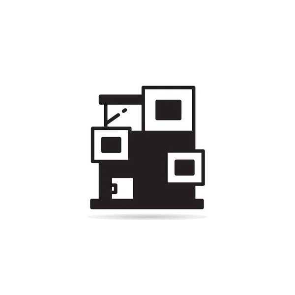 Modern Building Icon White Background Stock Vector Image by ©loopang ...