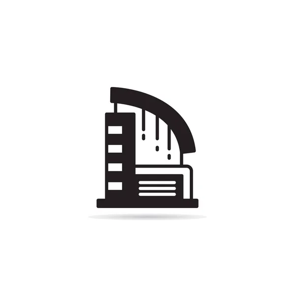 Modern Building Icon White Background Stock Vector Image by ©loopang ...