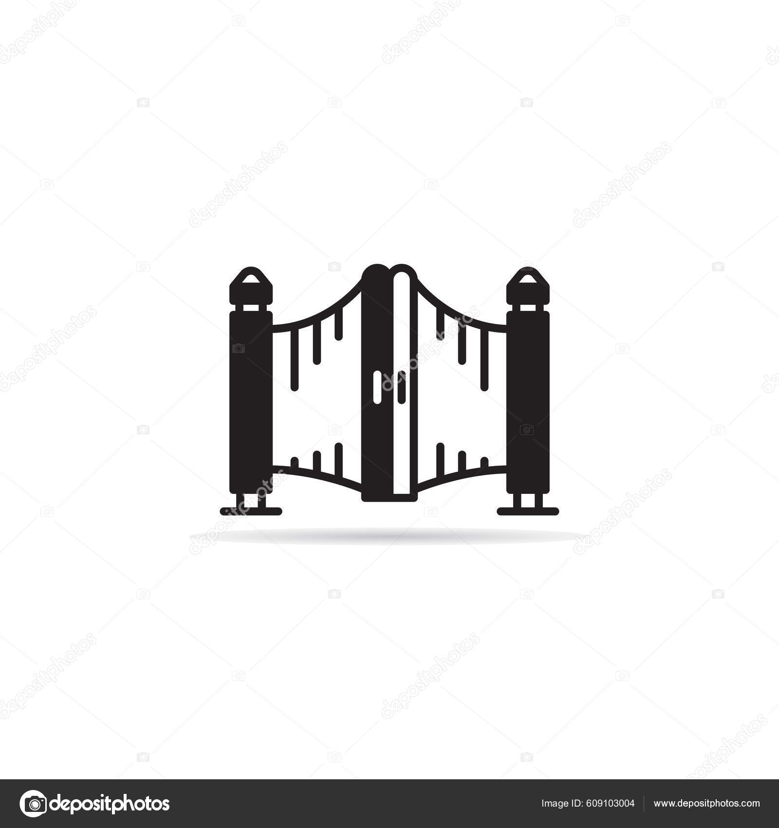 House Gate Icon Illustration White Background Stock Vector by ©loopang ...