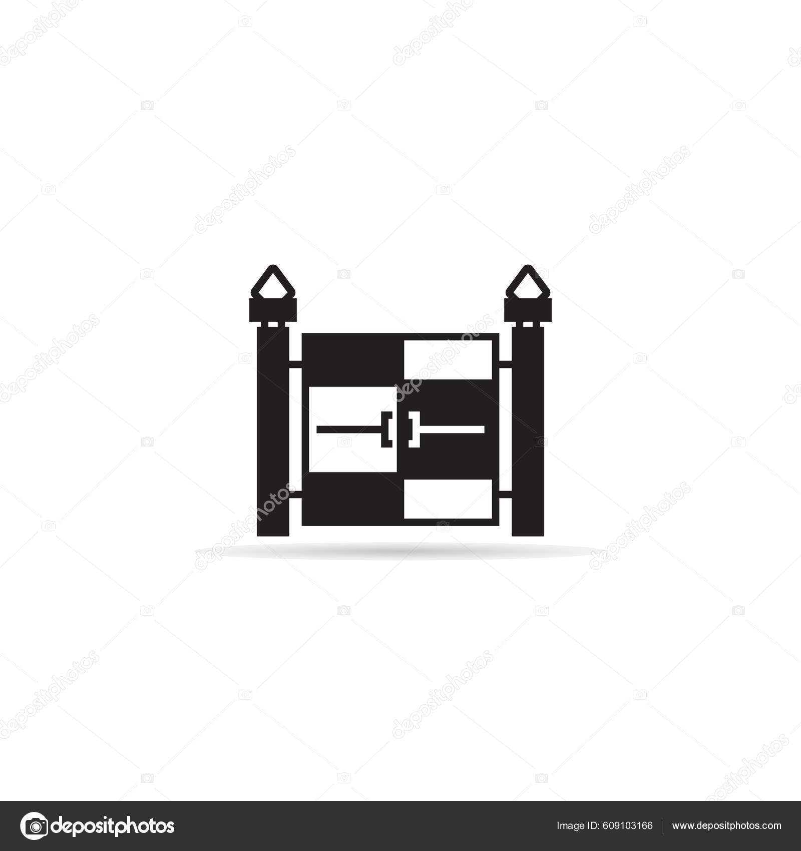House Gate Icon Illustration White Background Stock Vector by ©loopang ...