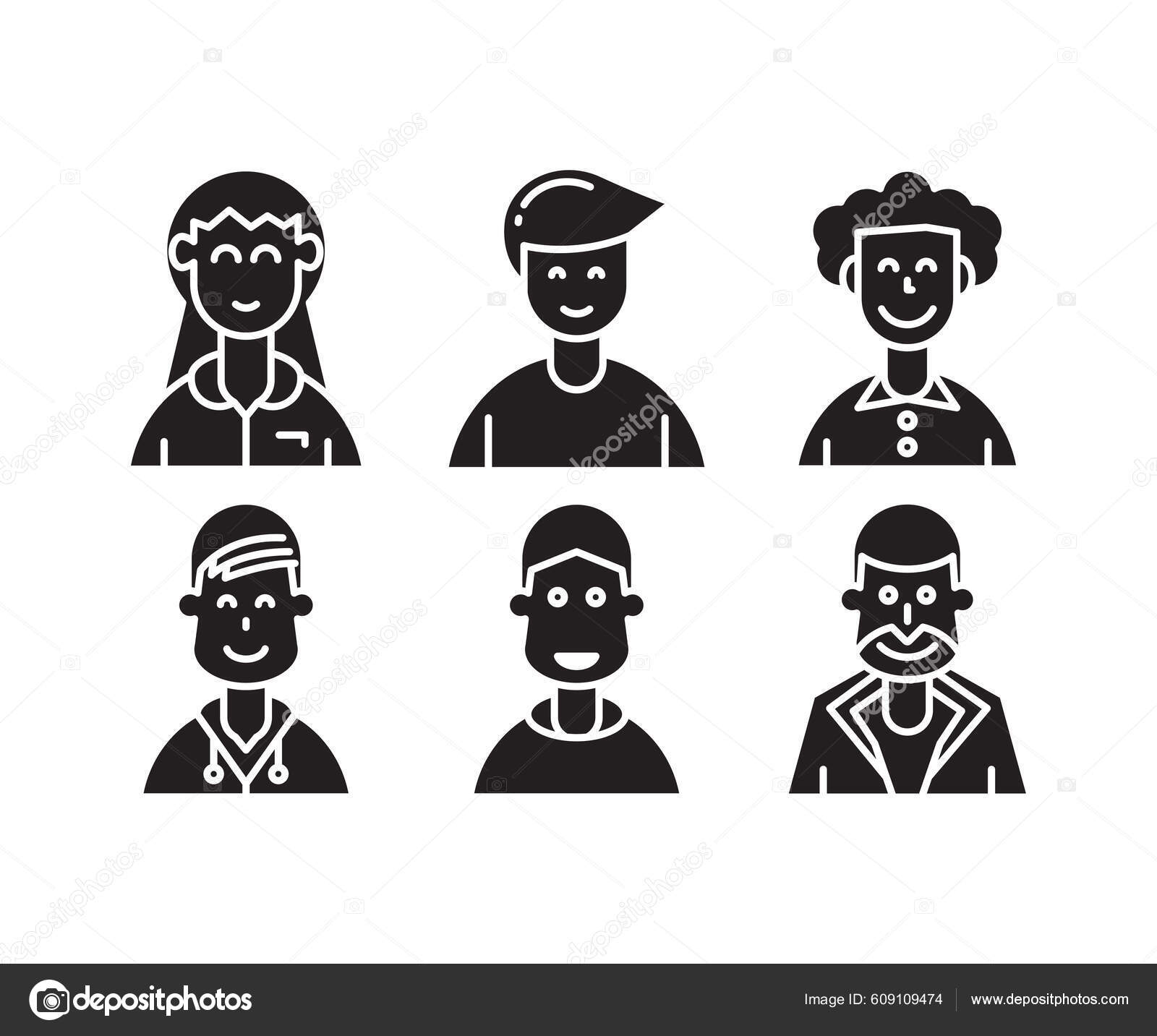 Karakter Orang Dan Avatar Ikon Ilustrasi Vektor Stok oleh ©loopang ...