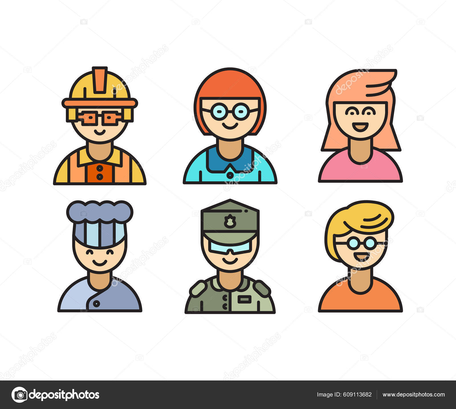 Personer Tecken Och Avatarer Ikoner Illustration vektor av ©loopang ...