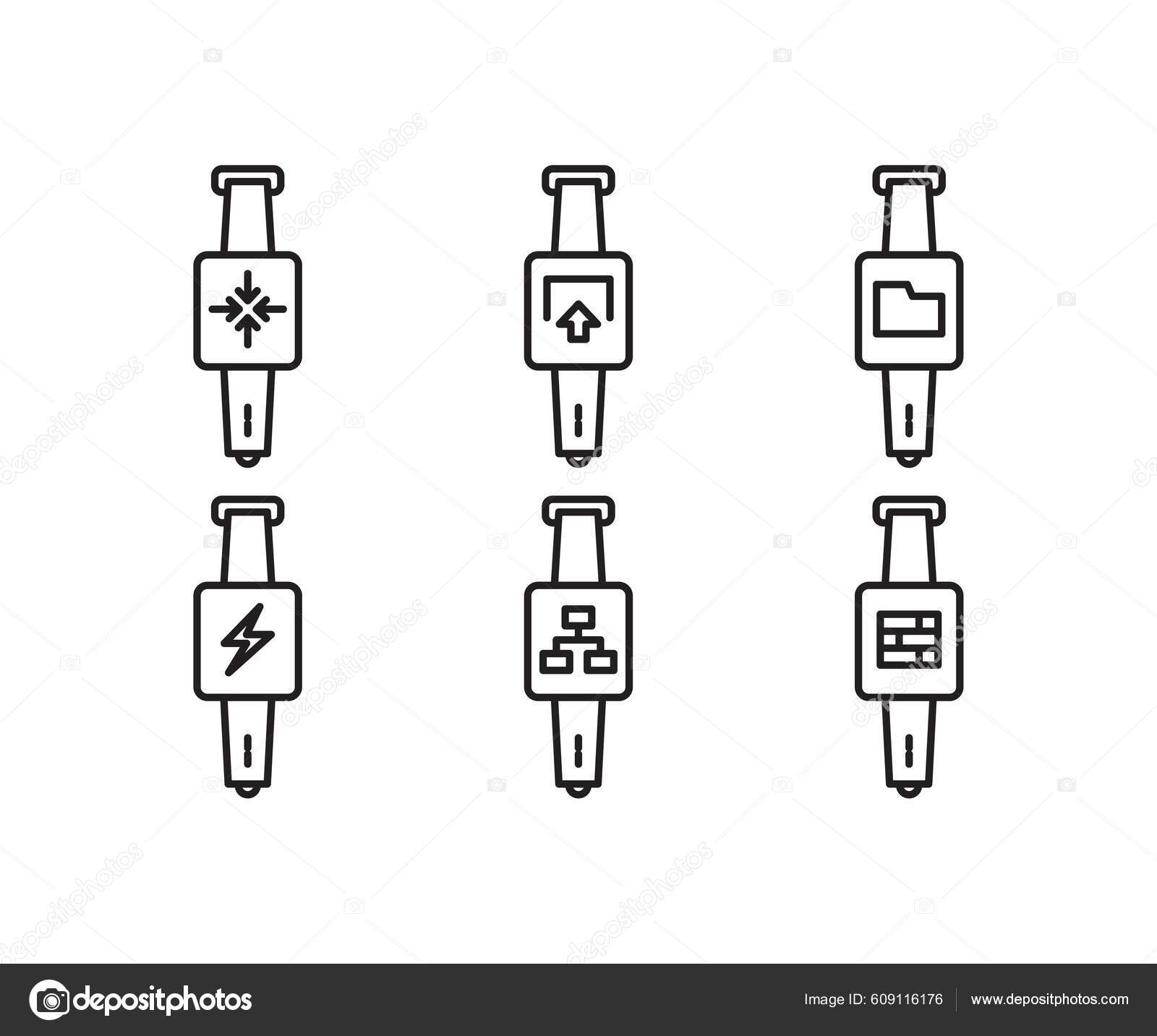 Smartwatch User Interface Line Icons Set Stock Vector by ©loopang 609116176