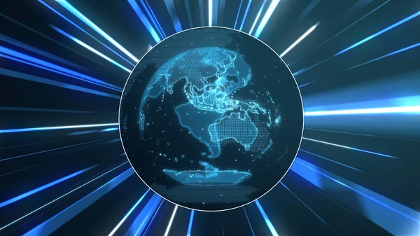 Digital Earth Super Fast Speed Lines Technology Business World ...