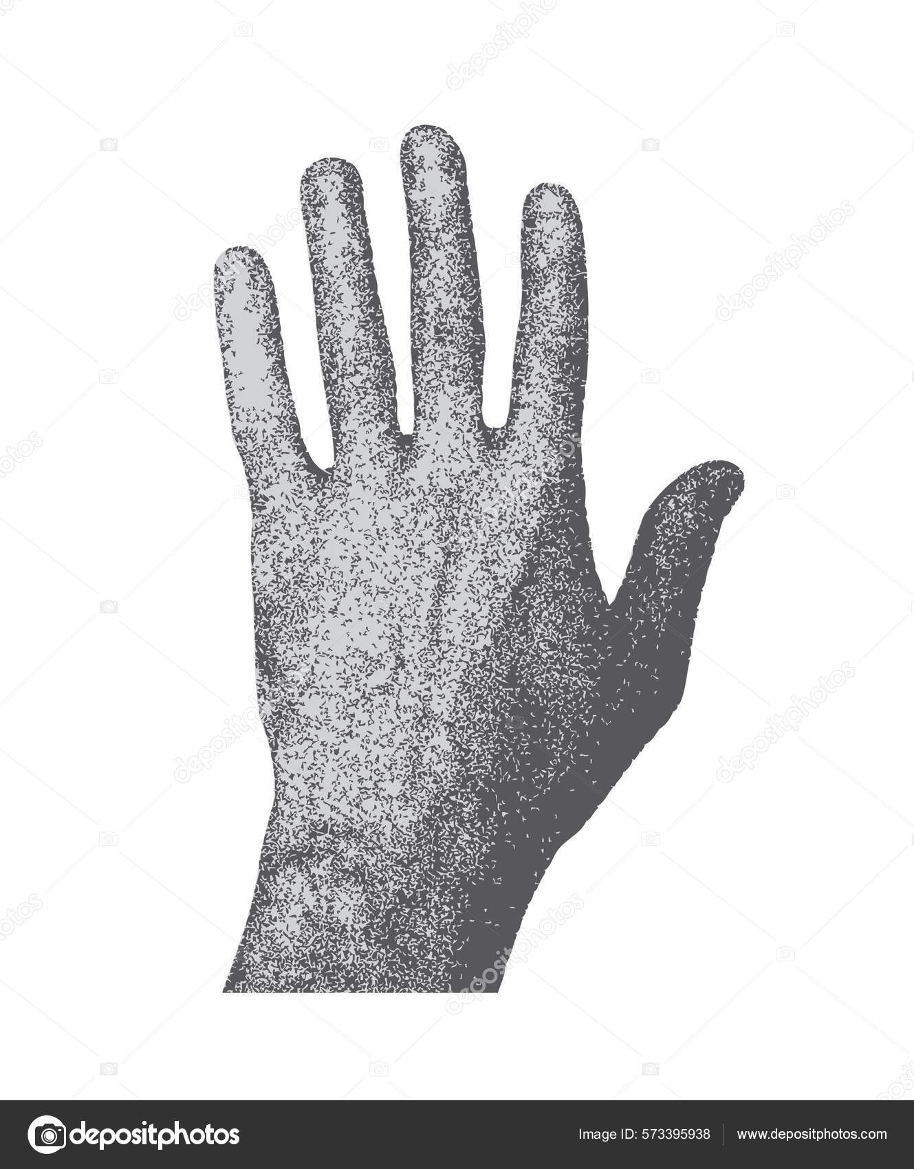 Vector Black White Human Hand Stock Vector by ©paseven 573395938