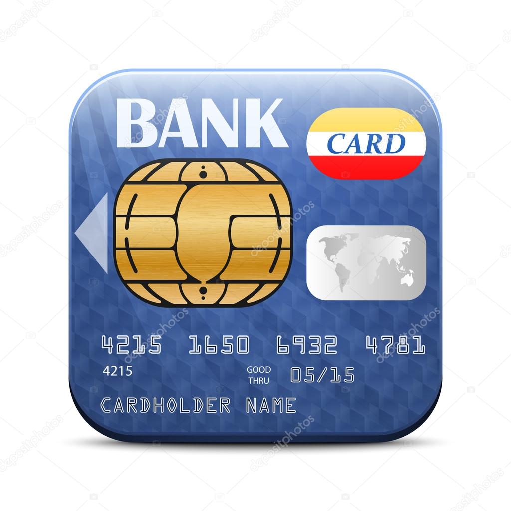 Credit Card App Icon on white background. Vector Illustration Stock ...