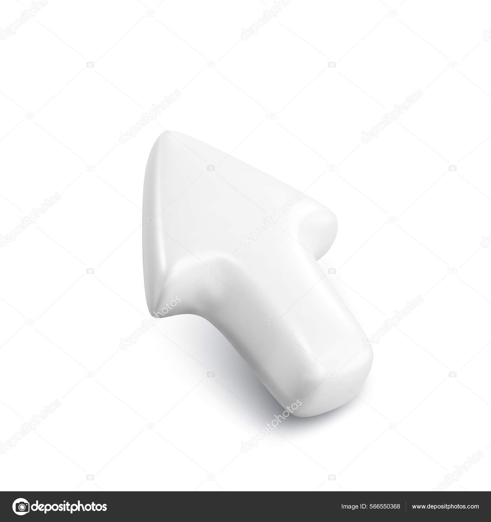 Realistic Cursor Arrow Mouse Pointer Soft Shadow White Background ...