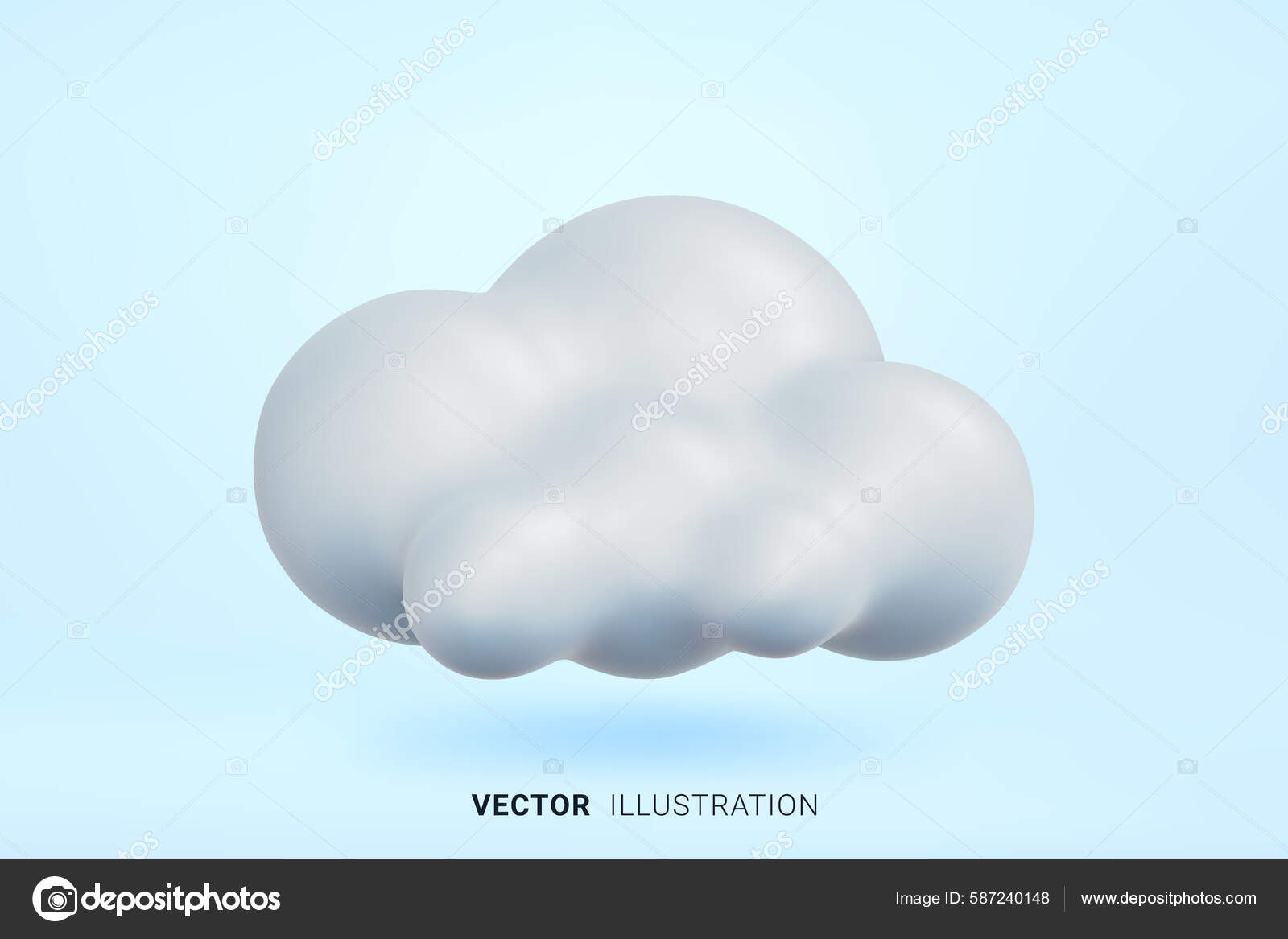 Realistic Vector Cloud Icon Concept Website Application Weather ...