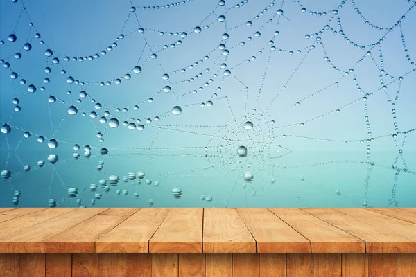 Empty wooden table water drop background - Stock Image - Everypixel