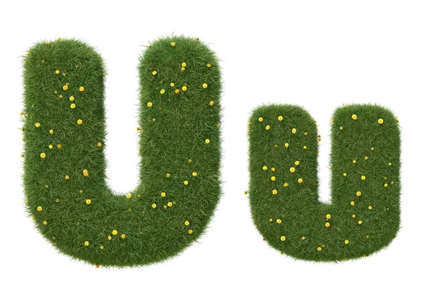 Realistic Grass Alphabet Isolated White Background Collection Image ...