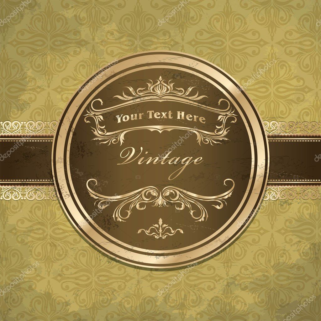Vintage gold frame template — Stock Vector © Donnay #12037998