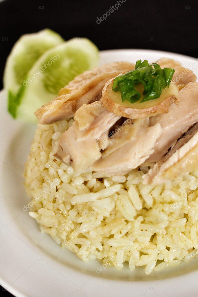 Rice steamed with chicken — Stock Photo © luknaja #31686099