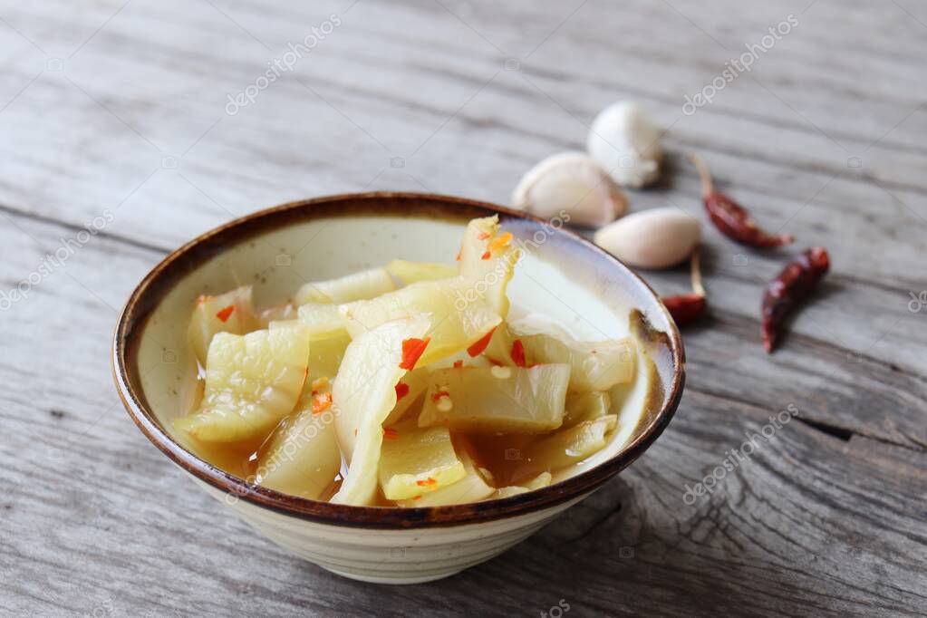 Repollo vegetal conservado en vinagre Asia alimentos sobre fondo de ...