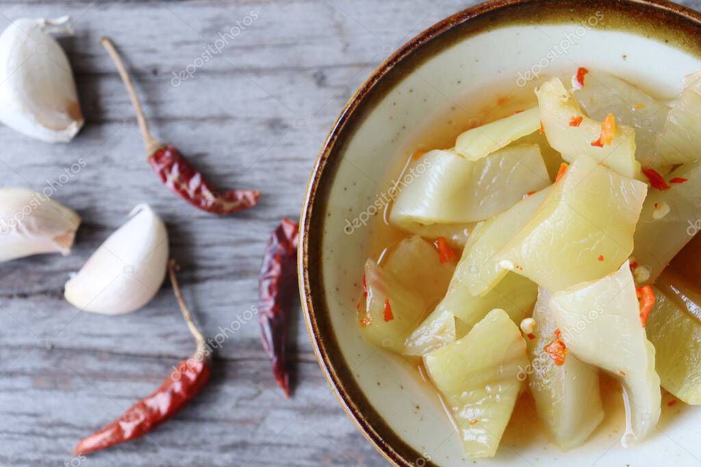 Repollo vegetal conservado en vinagre Asia alimentos sobre fondo de ...