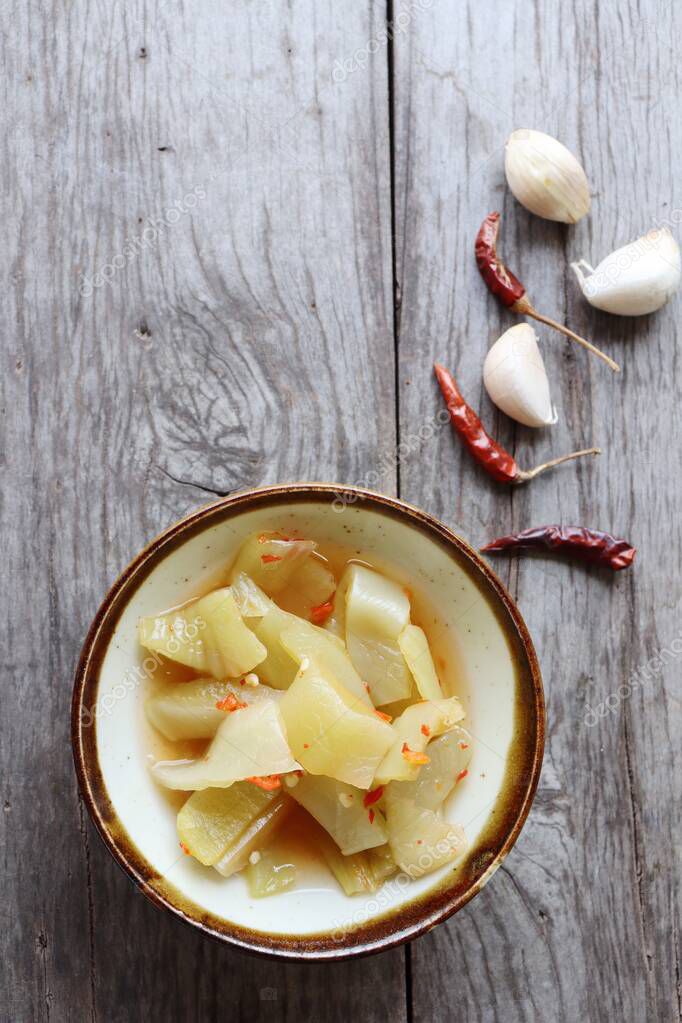 Repollo vegetal conservado en vinagre Asia alimentos sobre fondo de ...