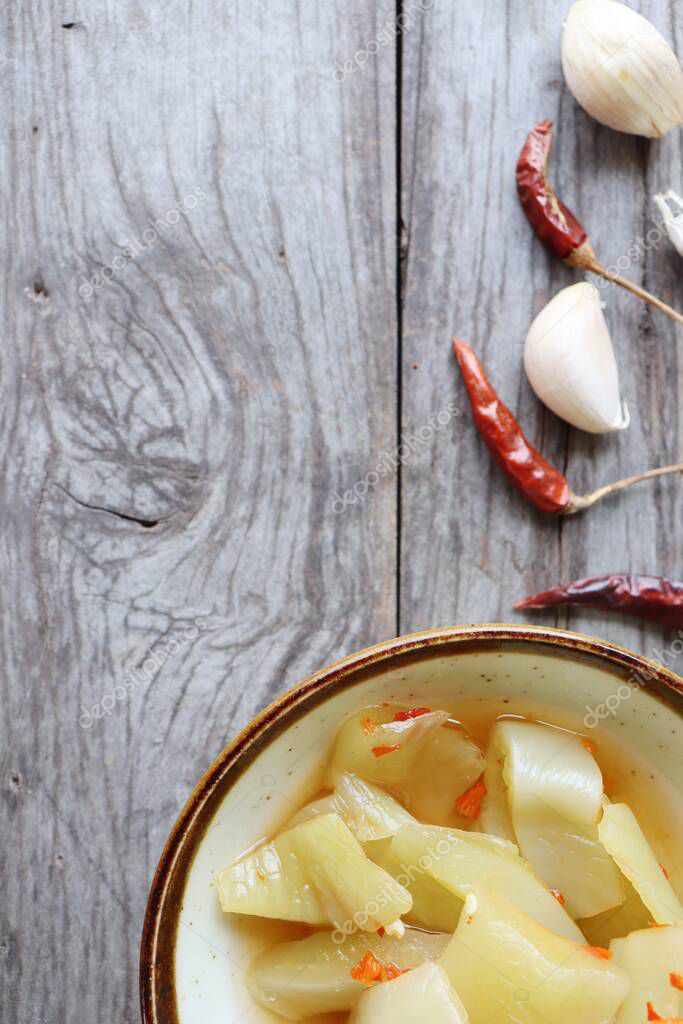 Repollo vegetal conservado en vinagre Asia alimentos sobre fondo de ...