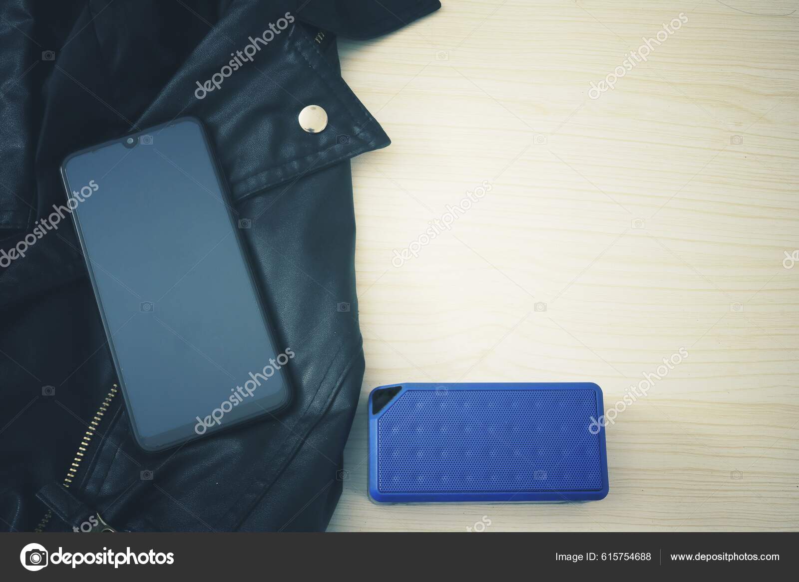 Bluetooth Speaker Smartphot Leather Jacket — Stock Photo © luknaja ...