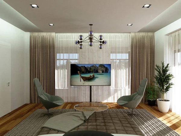 Visualization Modern Interior Interior Design Luxurious Interior House ...
