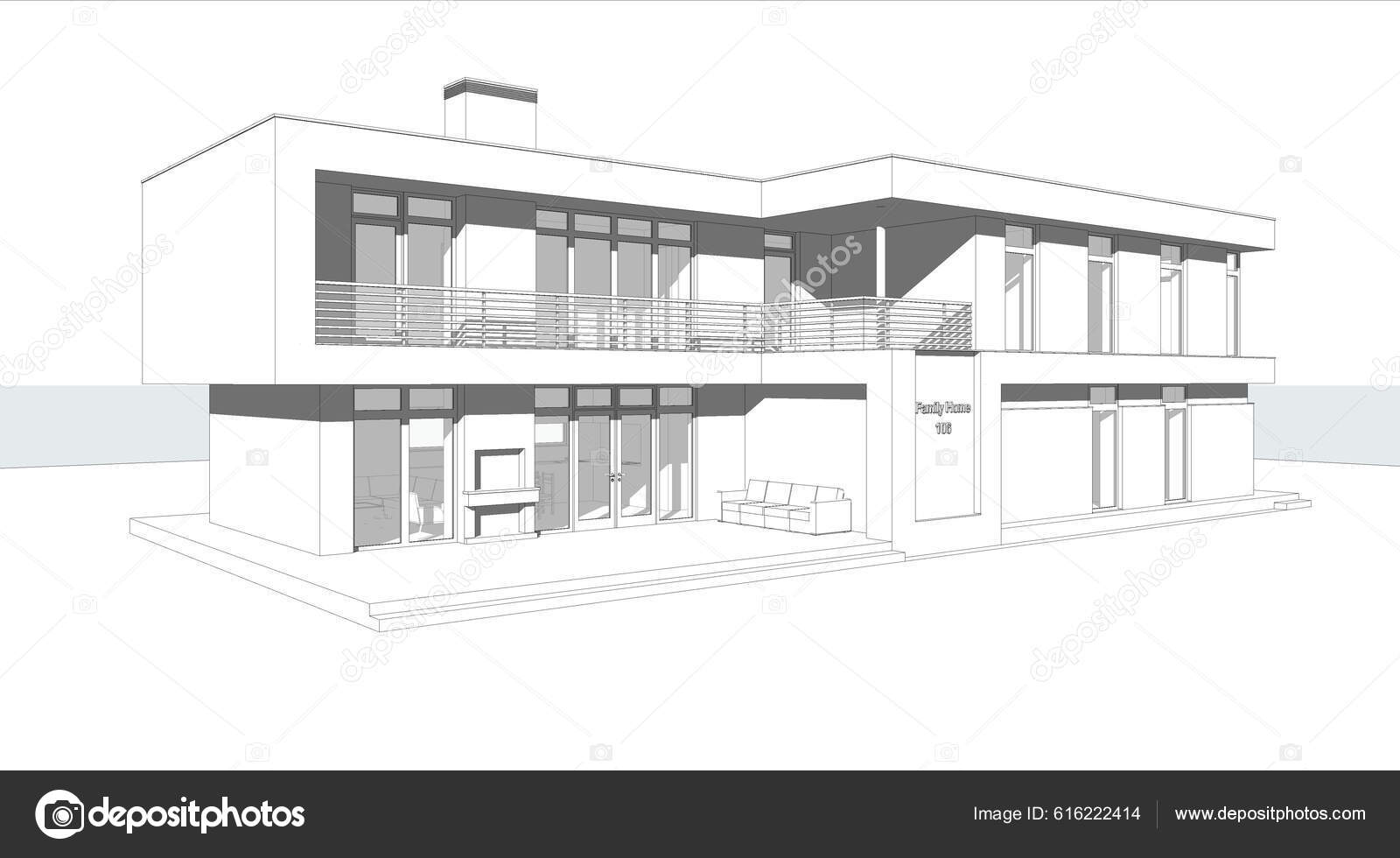 Model House Architectural Template Background Architectural Model House ...