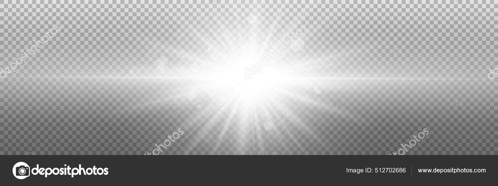 Silver light on transparent background. Glowing light effect. White ...