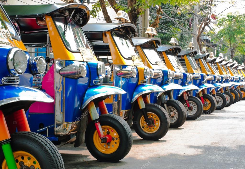 Tuk tuks taxi lined up — Stock Photo © boonsom #12552568 Tuk tuks taxi lined up — Stock Photo © boonsom #12552568