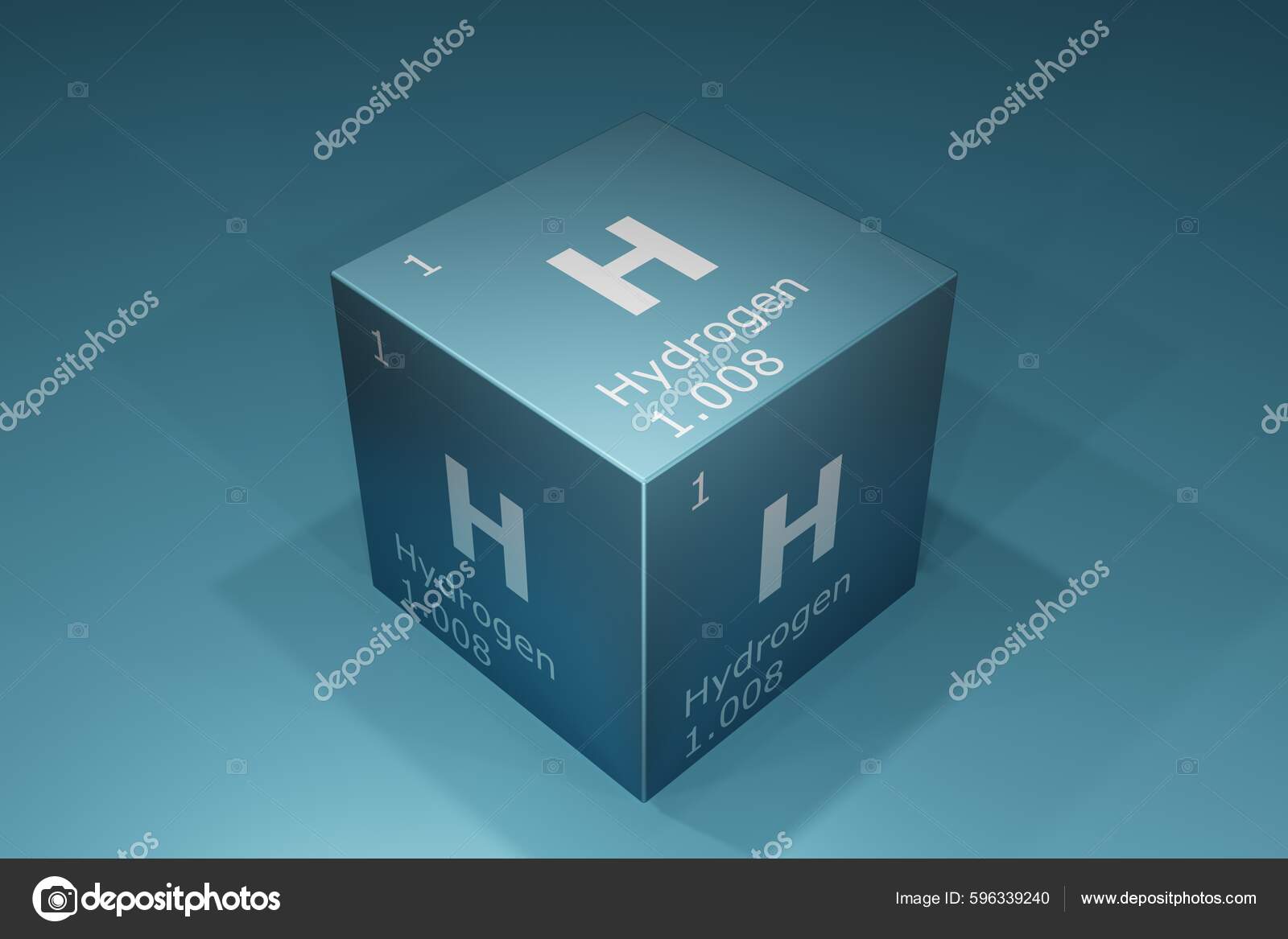 Hydrogen Rendering Symbols Elements Periodic Table Atomic Number Atomic ...
