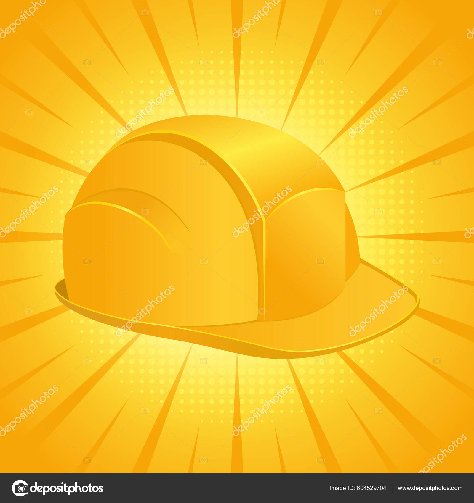 Yellow Safety Helmet Design Cartoon Background Industrial Helmet ...