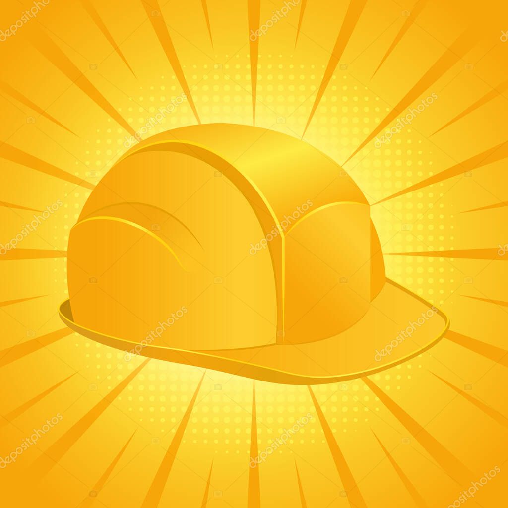 Yellow Safety Helmet Design Cartoon Background Industrial Helmet ...