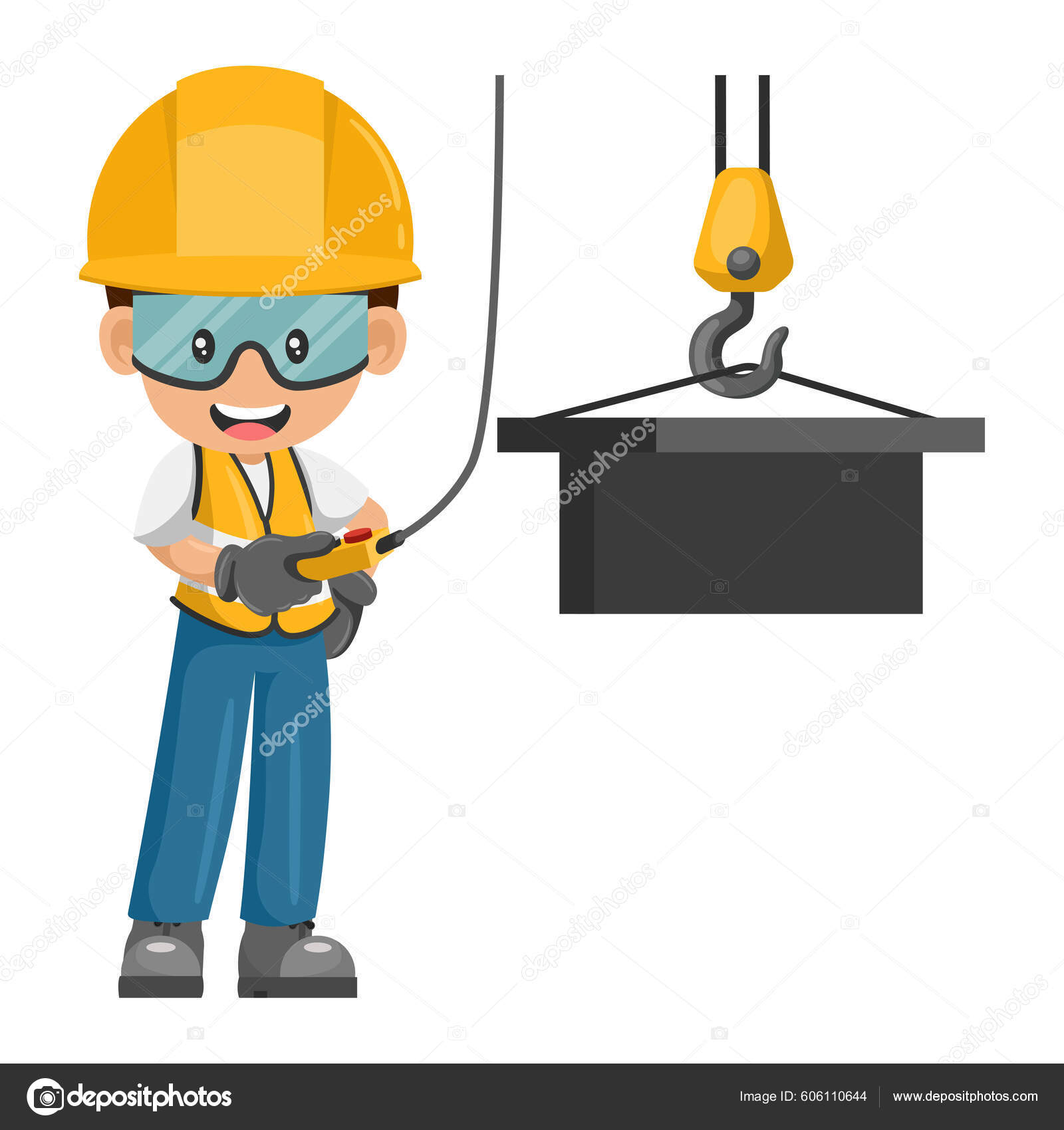 Industrial Construction Worker Using Overhead Crane Move Piece Metal ...