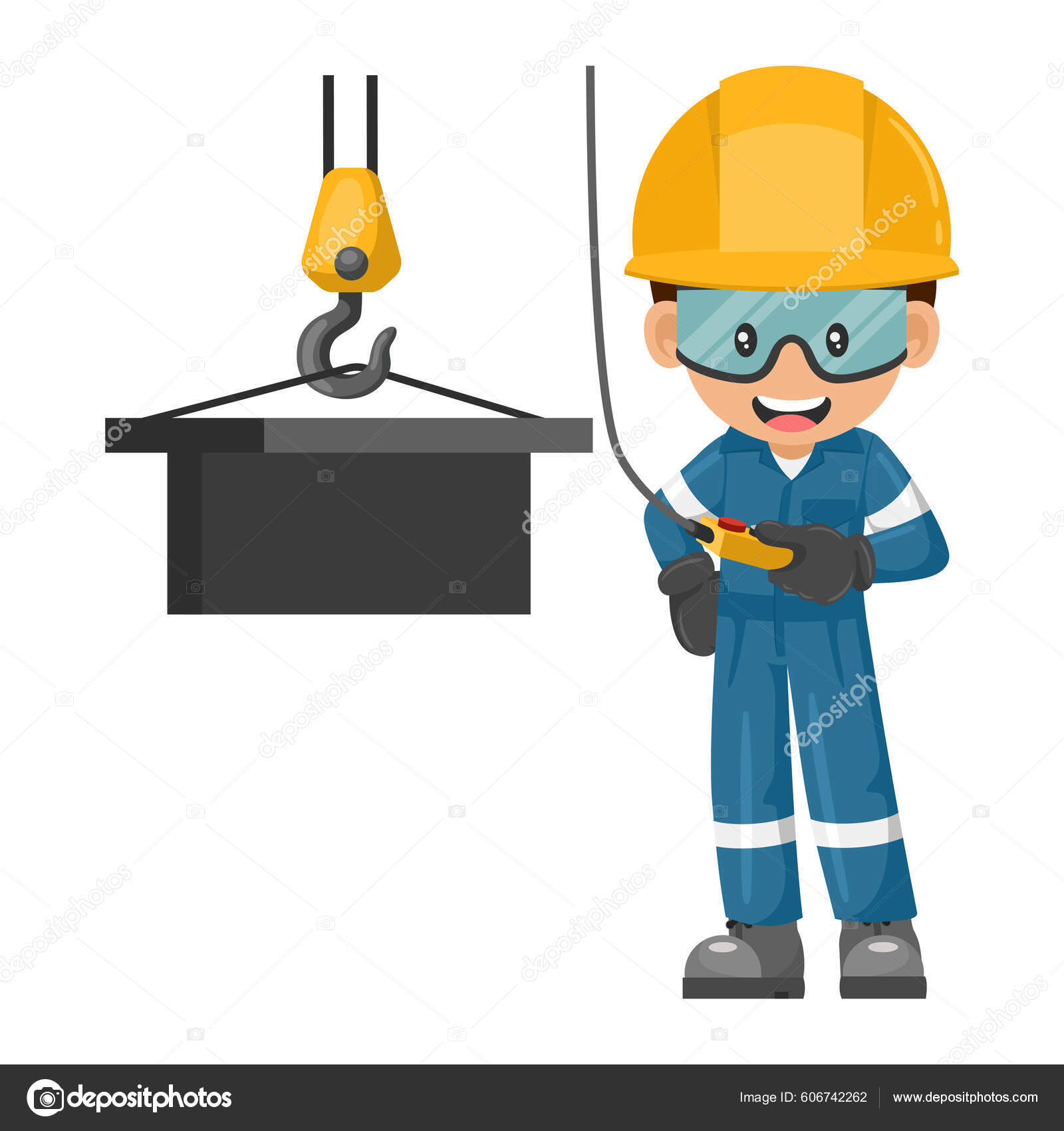 Industrial Construction Worker Using Overhead Crane Move Piece Metal ...