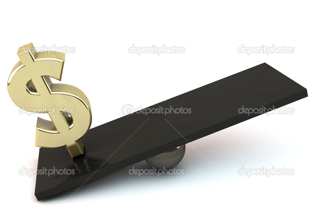 3d Dollar symbol on a scale — Stock Photo © Changered #13147344