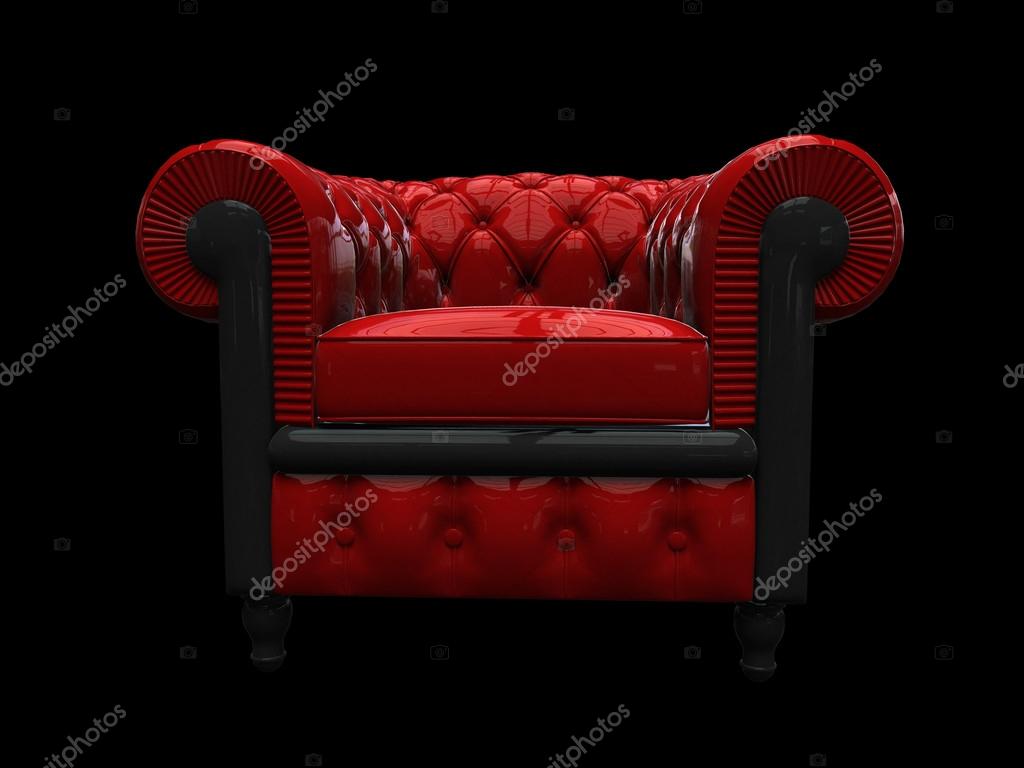 Red leather armchair front view Stock Photo by ©chernetskiy 13744188
