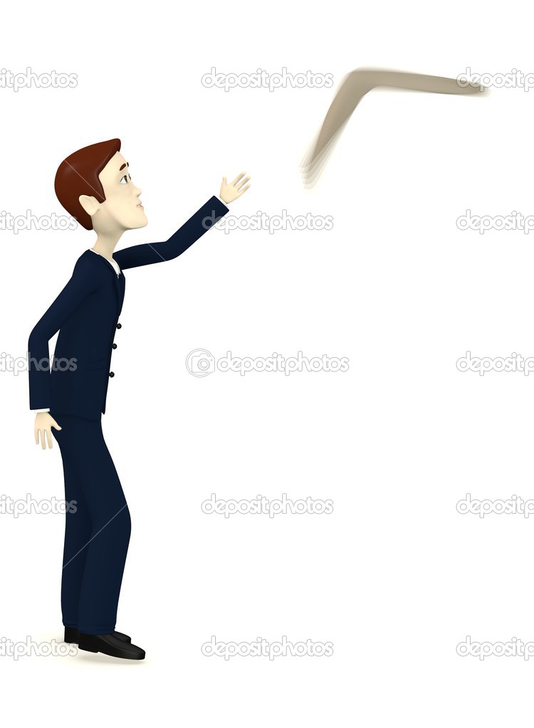 3d renderizado de personaje de dibujos animados con bumerang 2022