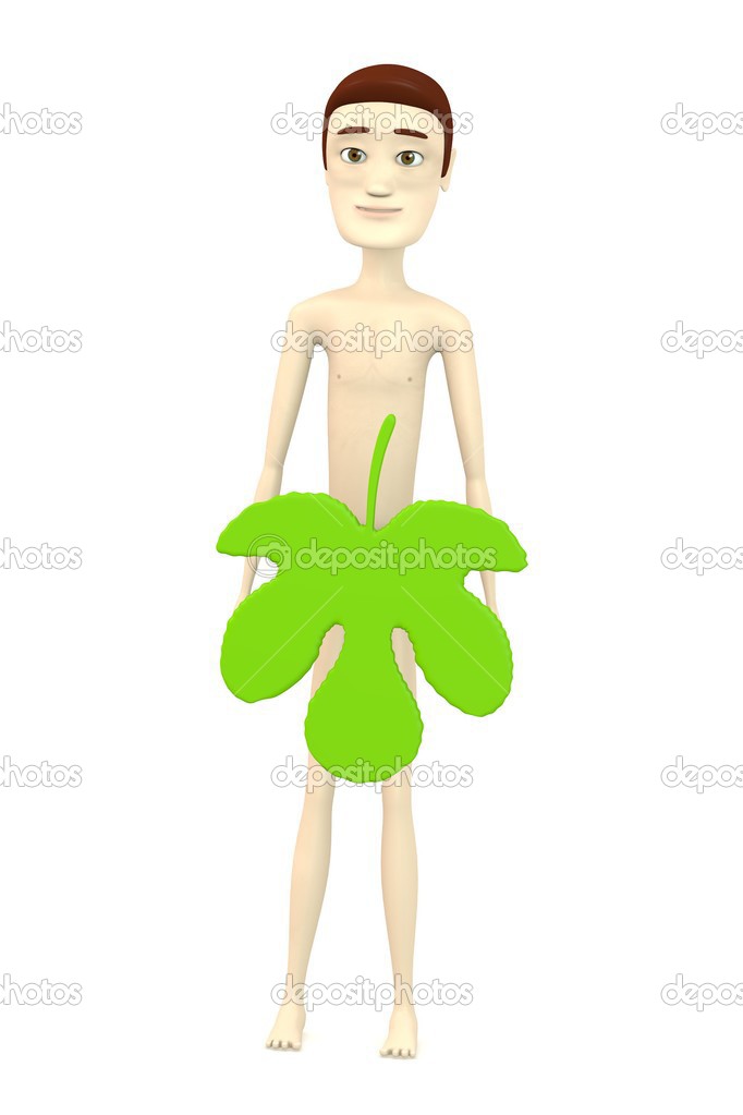3d render of cartoon character with leaf — Stock Photo © 3drenderings ...