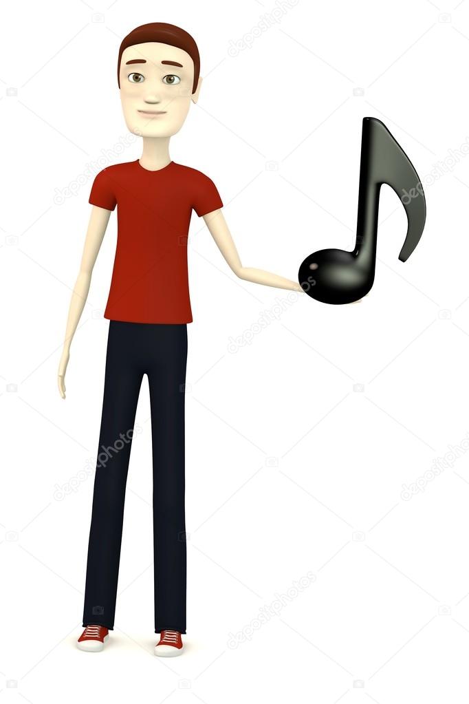 Render of cartoon character with musical symbol Stock Illustration by ...