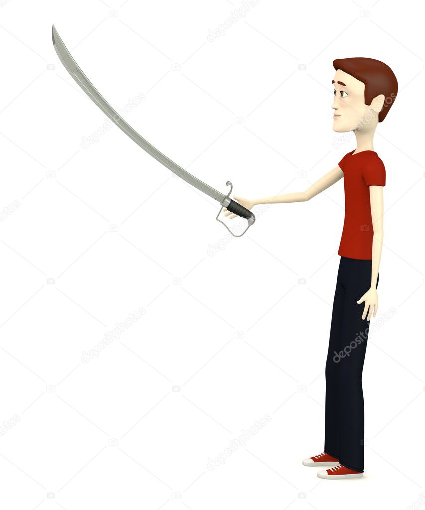 3d render of cartoon character with sabre Stock Illustration by ...